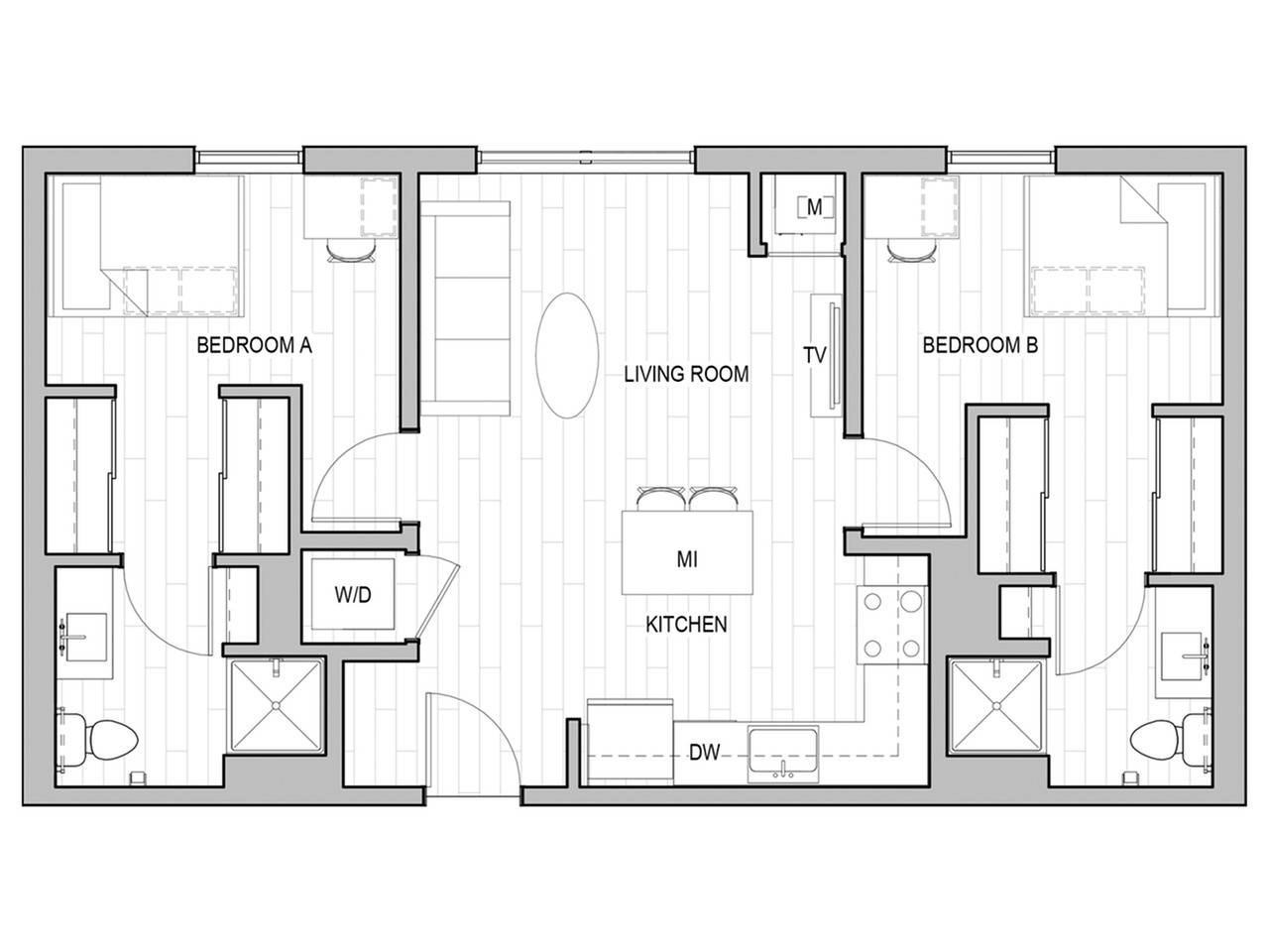 2x2 | 2 Bed Apartment | Identity Dinkytown