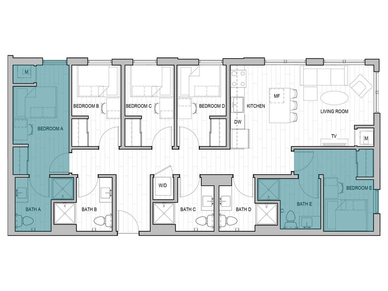 5x5 | 5 Bed Apartment | Identity Dinkytown