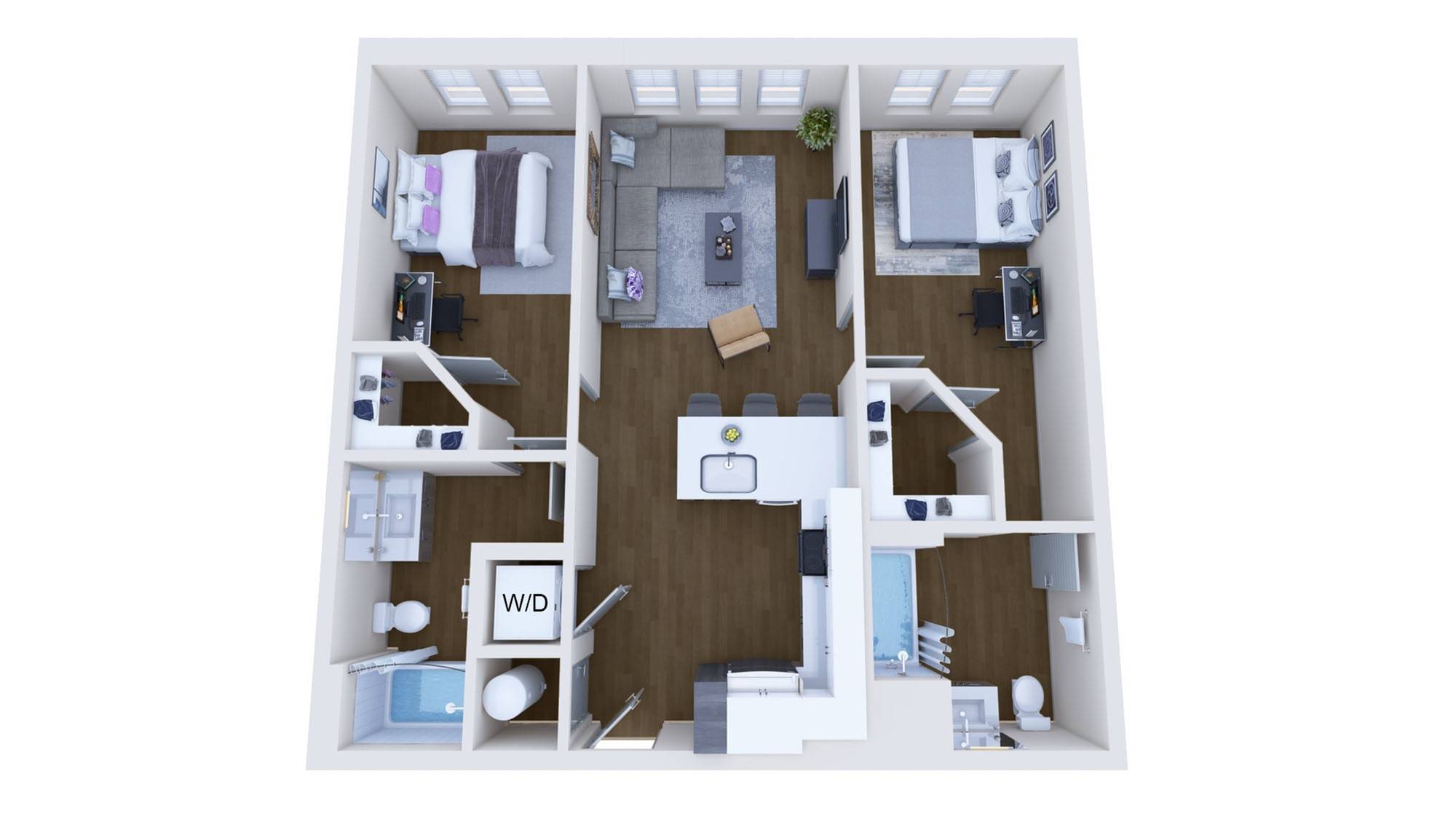 2x2 | 2 Bed Apartment | The Jolly Roger Student Apartments