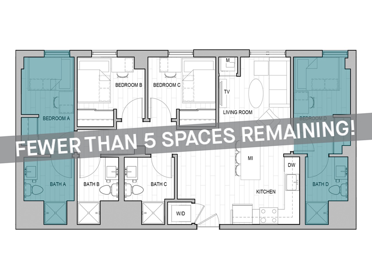 4x4 | 4 Bed Apartment | Identity Dinkytown