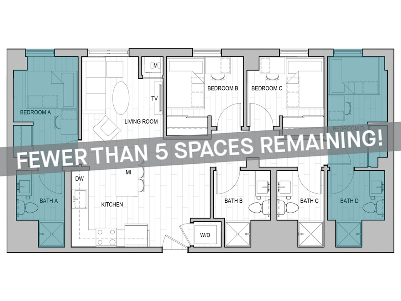 4x4 | 4 Bed Apartment | Identity Dinkytown