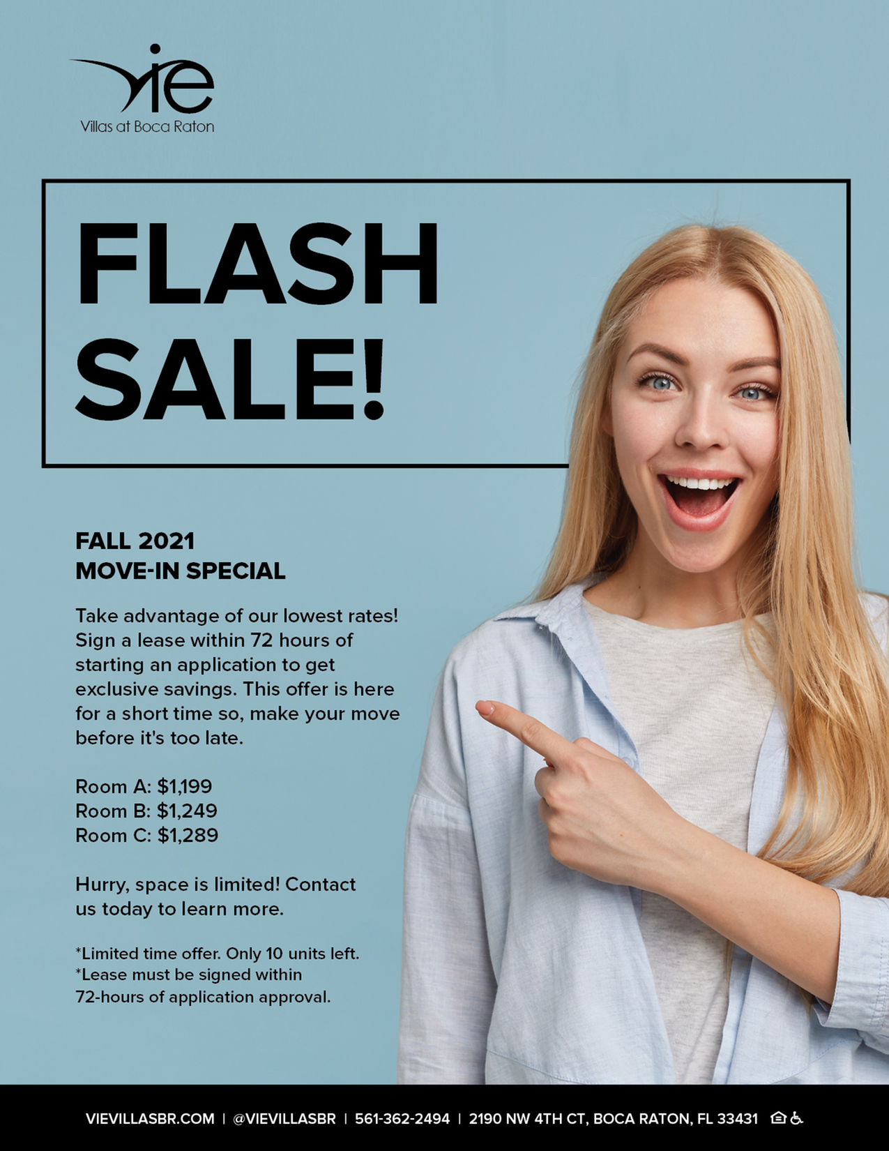 FLASH SALE! HURRY, REDUCED RATES FROM $1,199