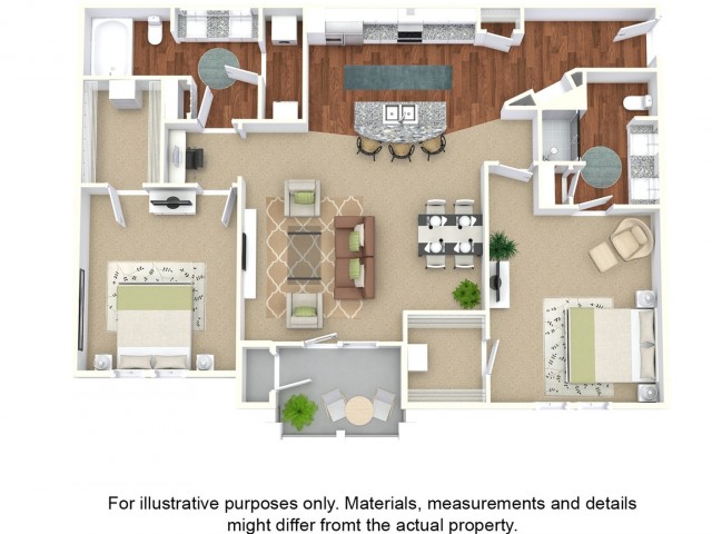 Teague - Style 1 | 2 Bed Apartment | Kelly Farms Apartments | Columbia ...