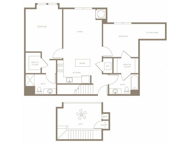 2 bedroom 2 bath loft | 2 Bed Apartment | Modera Natick Center