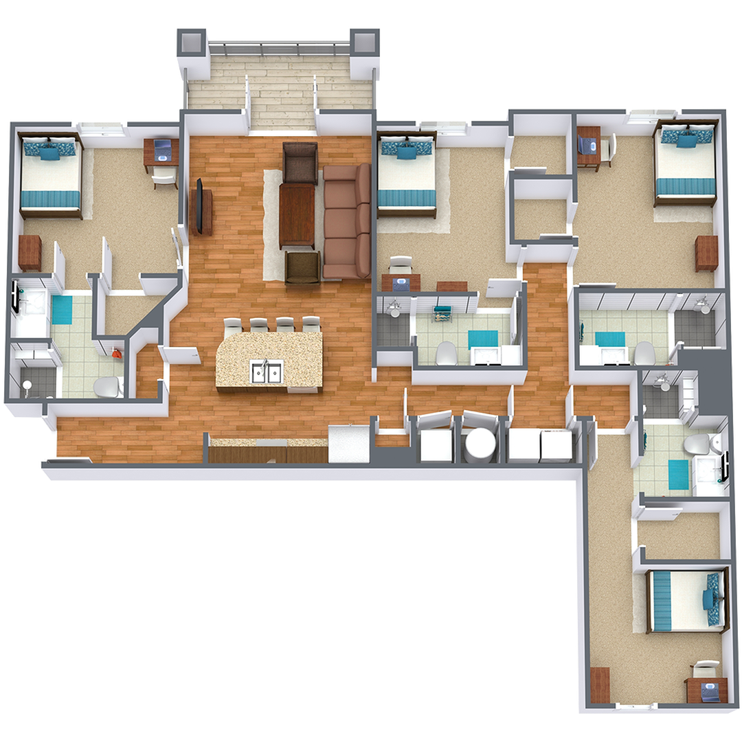 D3 Standard 4 Bed Apartment Canopy
