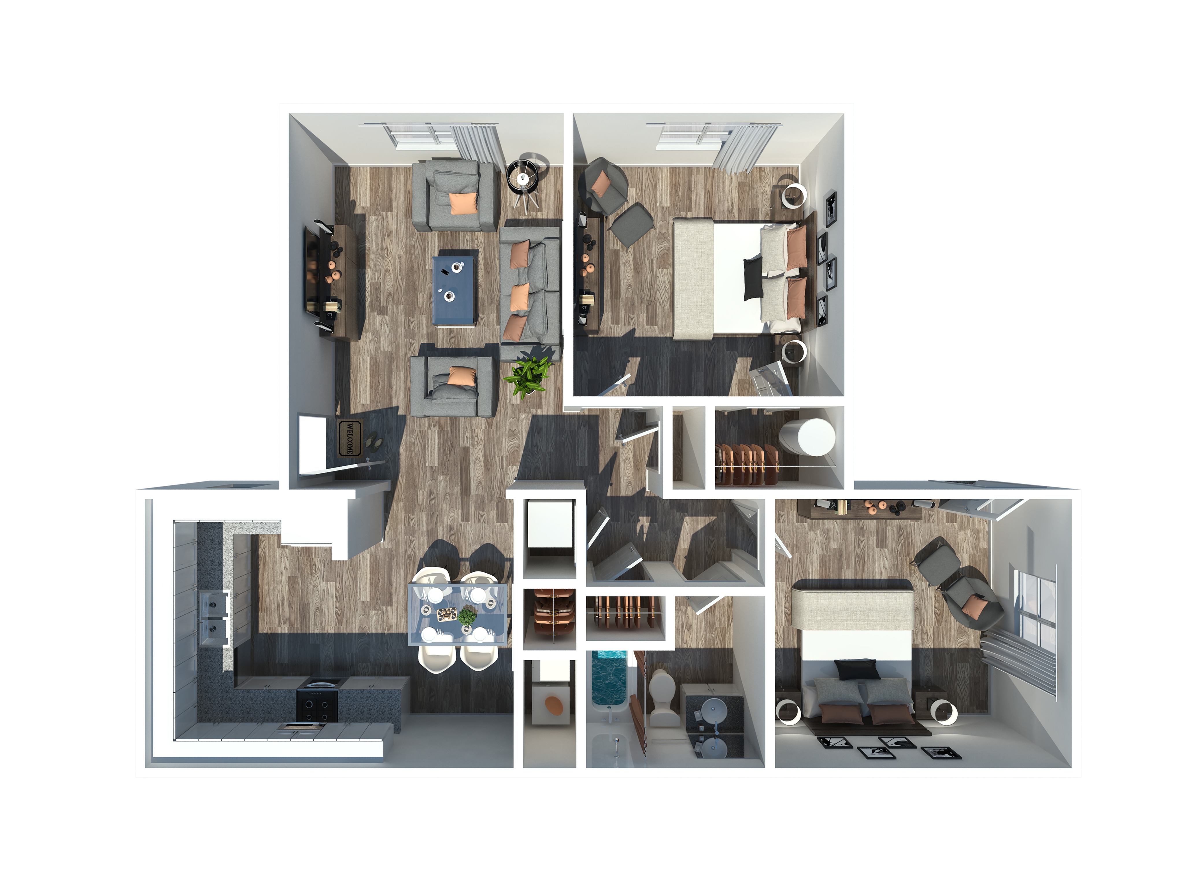 Huntley North 2 Bedroom 1 Bath | 2 Bed Apartment | The Huntley ...