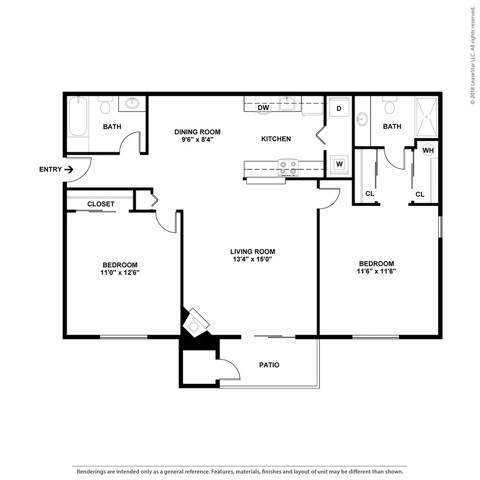 Two Bedroom Two Bath | 2 Bed Apartment | Ballinger Commons Apartment Homes