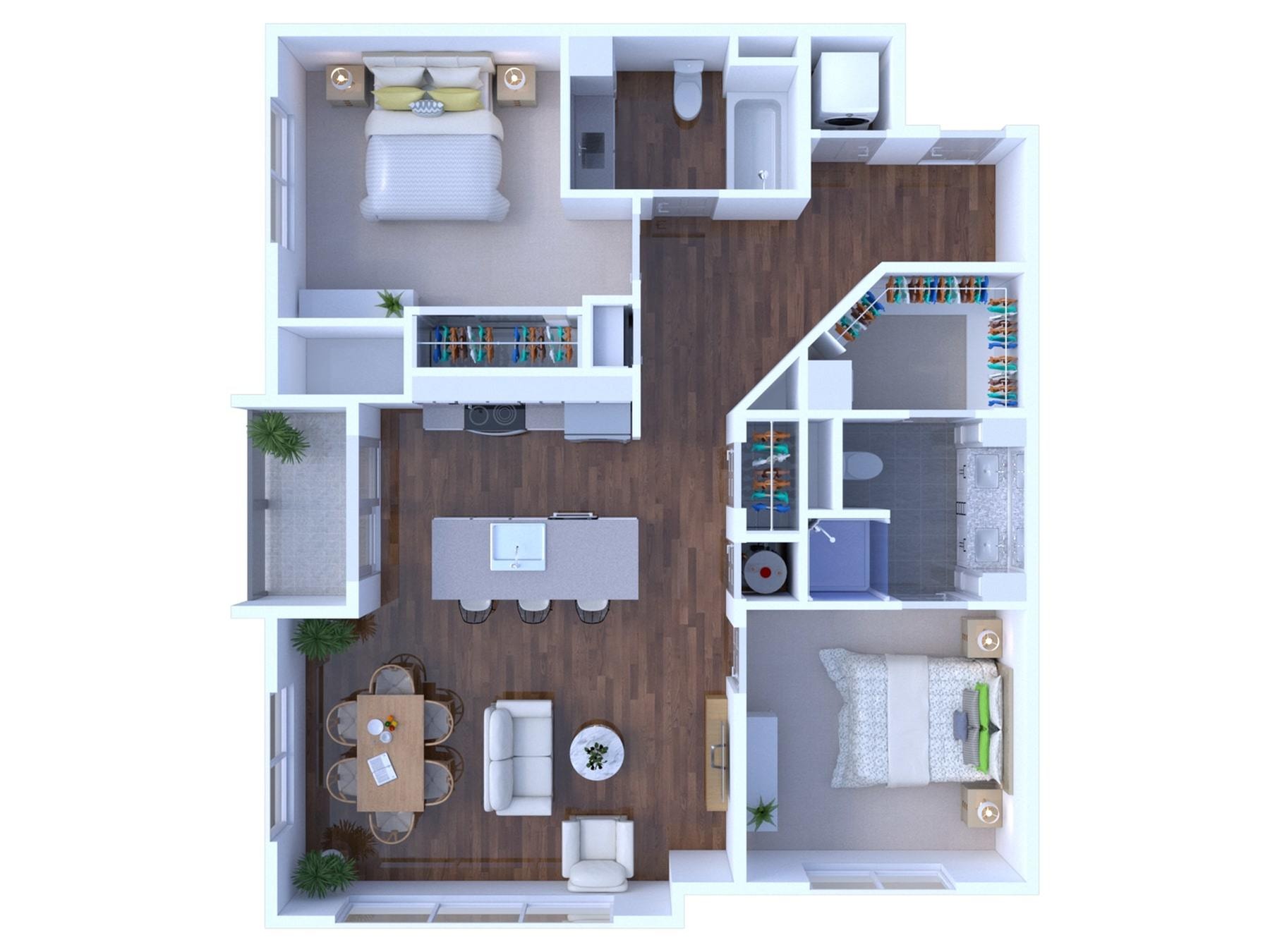 2 Bedroom/2 Bathroom - Phase 2 | 2 Bed Apartment | Butler Square