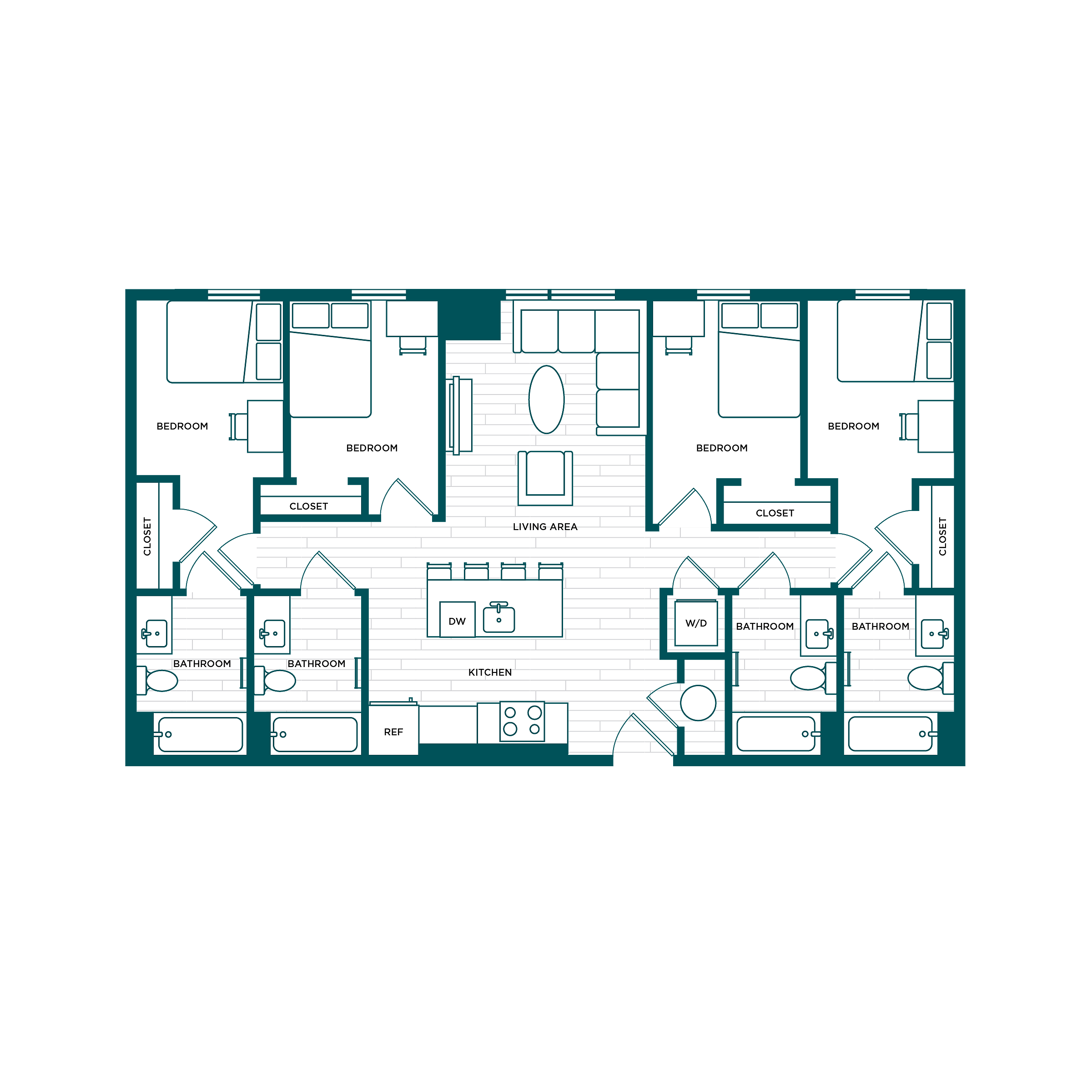 4BR/4BA - D1 | 4 Bed Apartment | VERVE Boise