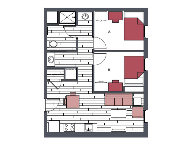 2BR/1BA - B1 Sky | 2 Bed Apartment | Vantage
