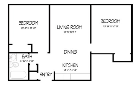 2BR/1BA - B1 Renovated | 2 Bed Apartment | Wind River Place Apartments