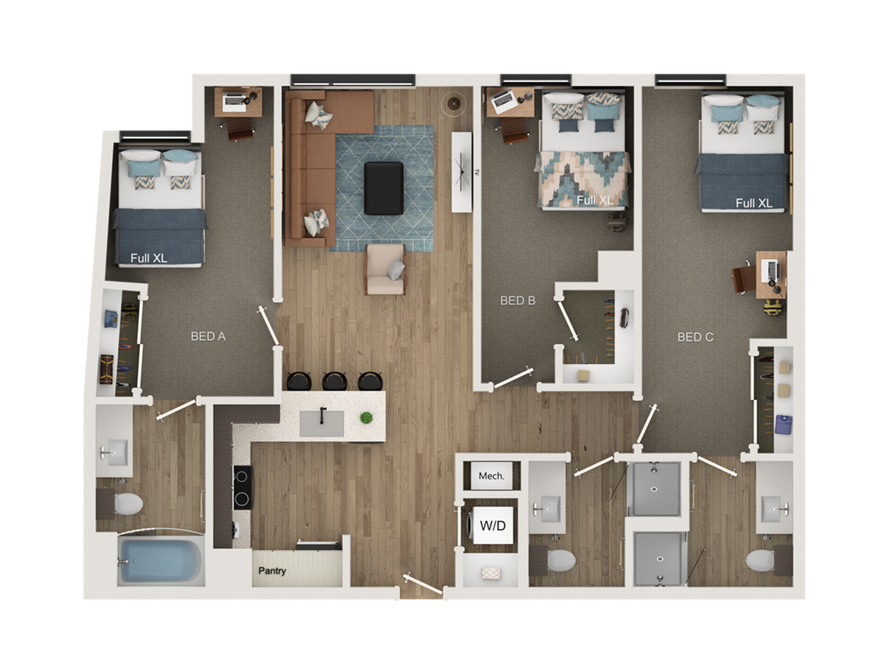 Luxury Texas A&M Student Apartment Floor Plans | Rev Northgate