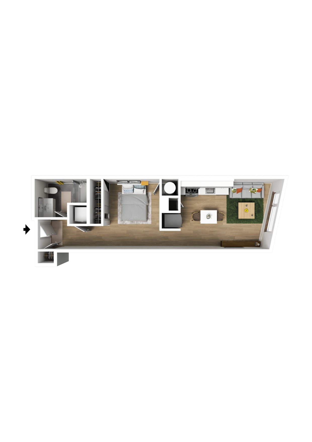 Studio Type A | Studio | River House Apartments