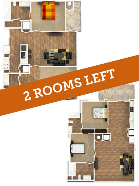 2x2 Standard | 2 Bed Apartment | Highlander at North Campus Student ...