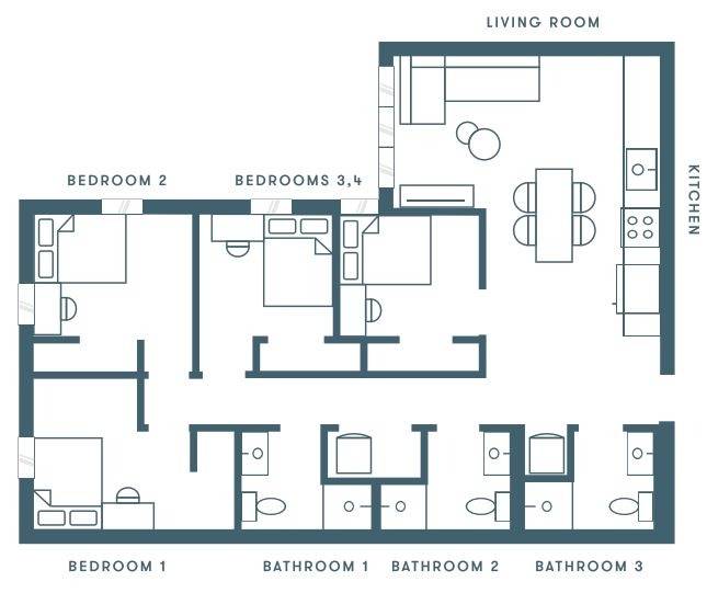 4X3 | 4 Bed Apartment | OLIV-Auburn Glenn